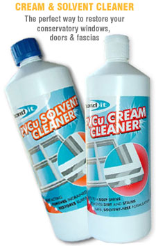 PVC UPVC PVCu CREAM & SOLVENT CLEANER WINDOWS DOORS & CONSERVATORY ...